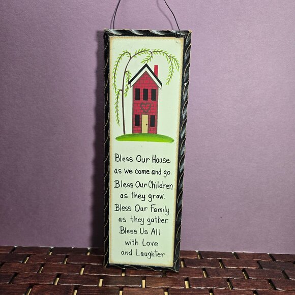 Art | Bless Our House Wall Plaque 11 34 X 4 Hand Painted | Poshmark
